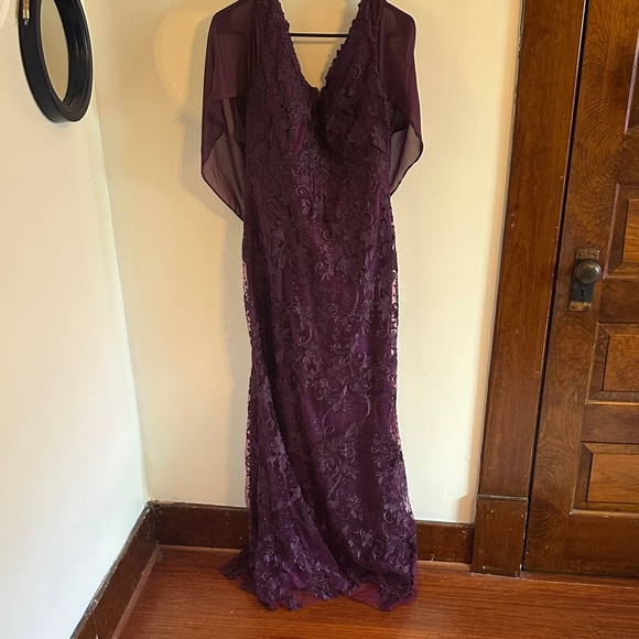 Dresses | Elegant Purple Lace Evening Gown | Poshmark